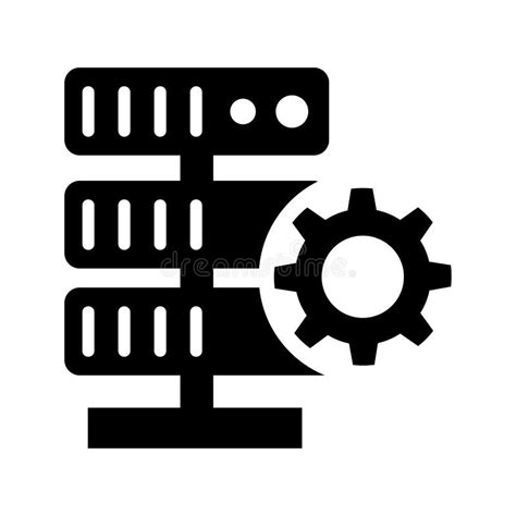 Database Configuration Setting Icon Black Vector Illustration Stock