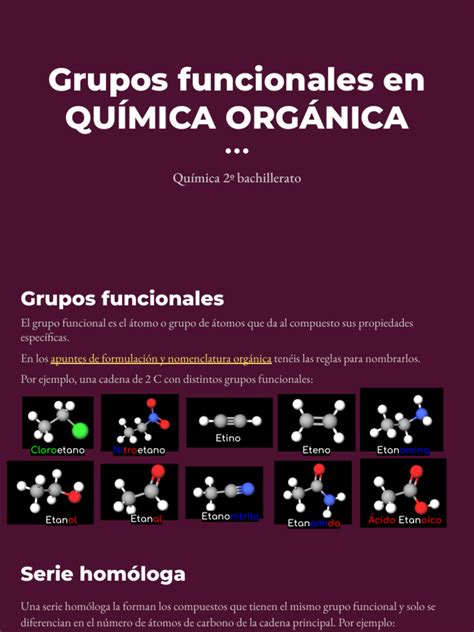 Resumen Grupos Funcionales Orgánicos Pdf Grupo Funcional Aldehído