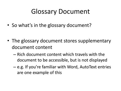 11 Wordprocessing Ml Subject Glossary Document PPTX Desktop Publishing Computer Software