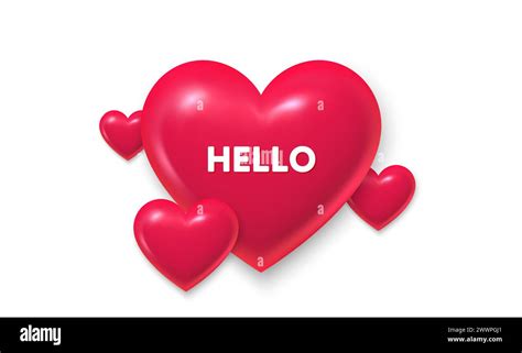 Hello welcome tag. Hi invitation offer. 3d hearts banner. Vector Stock Vector Image & Art - Alamy