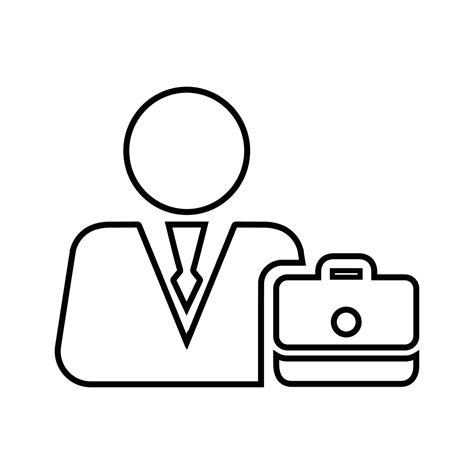 Businessman Manager Outline Icon Line Art Vector 17113293 Vector Art