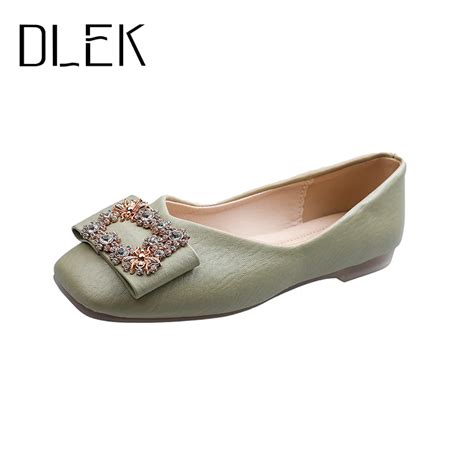 Dlek 크리스탈 금속 장식 로퍼 슬립온 사무실 레이디 플랫 슈즈 로퍼 여성용 얕은 캐주얼 올매치 우아한 로퍼여성용