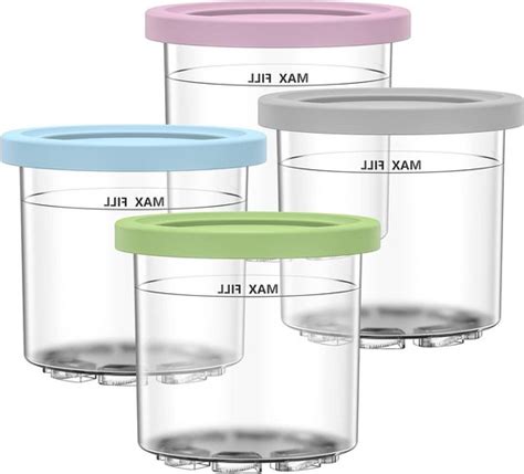 Vervanging Voor Ninja Creami Pints En Deksels 4 Pack 16oz Cup Compatibel Met Nc301 Bol