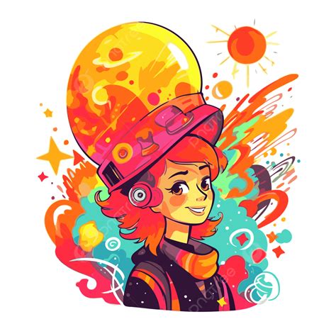 밝은 미래 벡터 빨간 머리와 우주 헬멧 만화와 우주 비행사의 스티커 클립 아트 Tshirt 그림 상표 클립 아트 Png 일러스트 및 벡터 에 대한 무료 다운로드