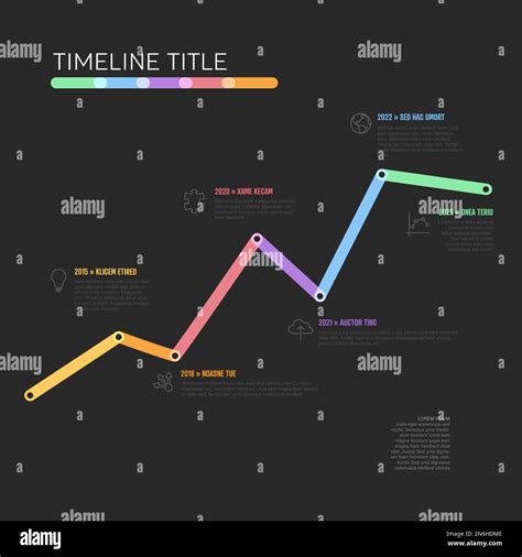 Thick Line Growth Infogrpahic Vertical Timeline Diagram Template With Black Background Simple