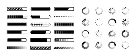 Loading Icon Progress Bar Buffer Loader Preloader Set Circle Load