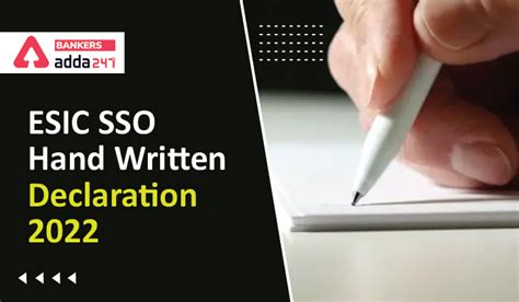 Esic Sso Hand Written Declaration 2022 Sample Format Pdf