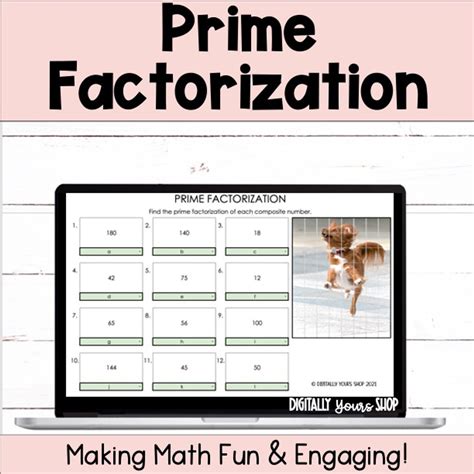 Prime Factorization Digital Self Checking Activity Amped Up Learning