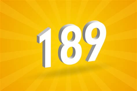 3d 189 Number Font Alphabet White 3d Number 189 With Yellow Background 13890909 Vector Art At