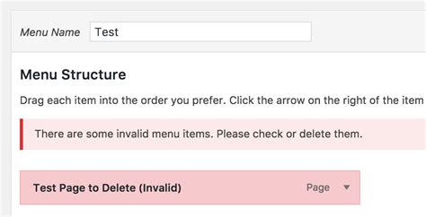 Menu Items Aren T Deleting On Page Being Trashed Only When Deleted WordPress Trac