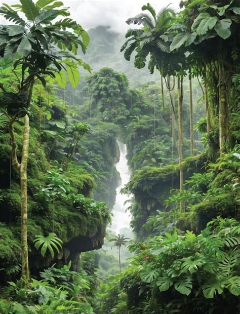 Premium Ai Image Tropical Jungle In Colombia With Vibrant Green