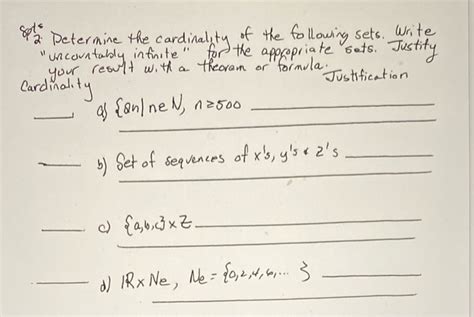 Solved 22 Determine The Cardinality Of The Following Sets