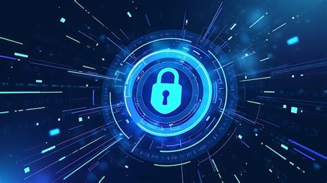 A Digital Padlock Illustration With Binary Code And Futuristic Circles On A Blue And White