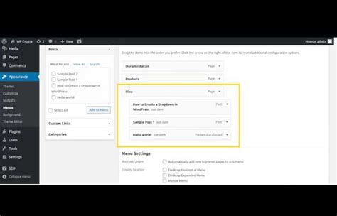 Cómo crear un menú desplegable en Wordpress Recurso Wordpress