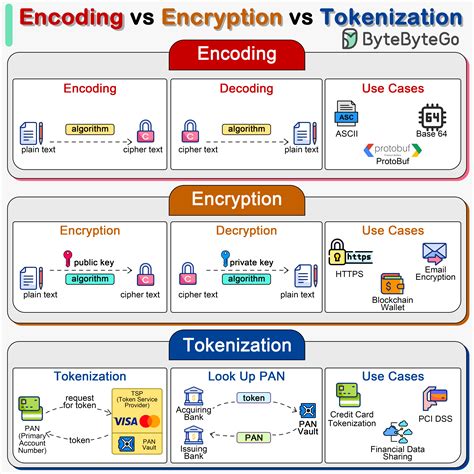 bytebytego encoding vs encryption vs tokenization