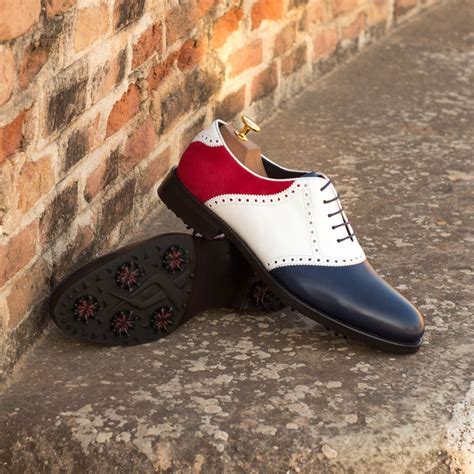 Handmade Golf Shoes In Red White And Blue Available In Plus Sizes A