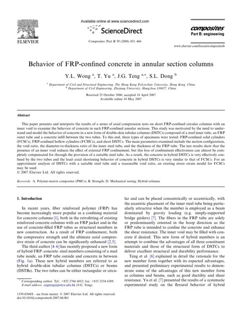 7behavior Of Frp Confined Concrete In Annular Section Columns Pdf
