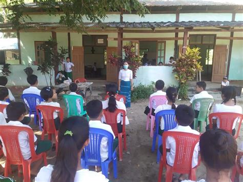 ငရုတ်ကောင်းမြို့၊ ရေကျော်ကျေးရွာအလယ်တန်းကျောင်း၌ အမျိုးသားအောင်ပွဲနေ့ အကြိုအသိပညာ ပေး ဟောပြောပ