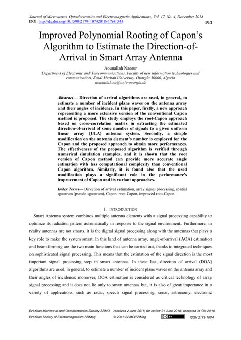pdf improved polynomial rooting of capon s algorithm to estimate the