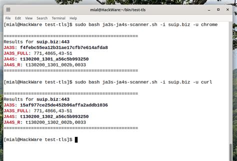 tls fingerprinting of servers hash types utilities for displaying tls