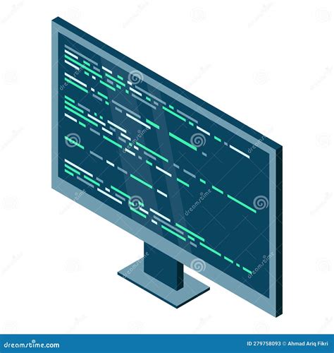 Isometric Monitor Computer Monitor Isometric Desktop Modern Monitor Stock Vector