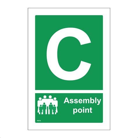 Fire Assembly Point C Sign With People Letter C Pwdirect