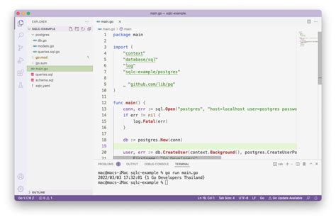 สร้างโค้ดฐานข้อมูล Go ด้วย Sqlc Go Developers