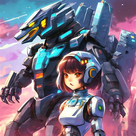 Mechagodzilla And Robot Girl Anime — Image Created In Shedevrum