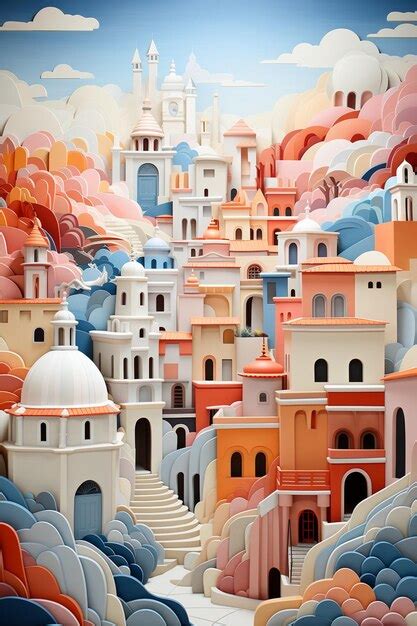 Los Edificios De Colores Brillantes Están Pintados En Una Pared En Una