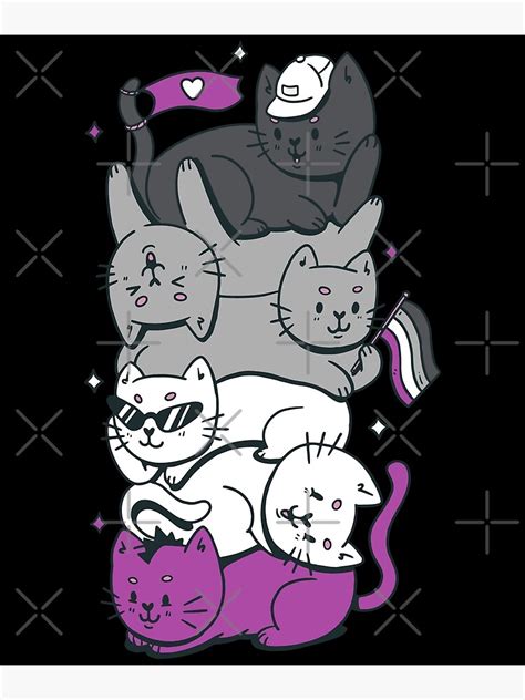 Asexual Pride Parade 2022 Funny Kawaii Kitty Cat Stack Lgbt Asexual