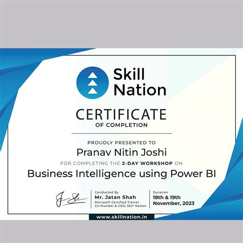 Completed Power Bi Workshop By Skill Nation Pranav Joshi Posted On The Topic Linkedin