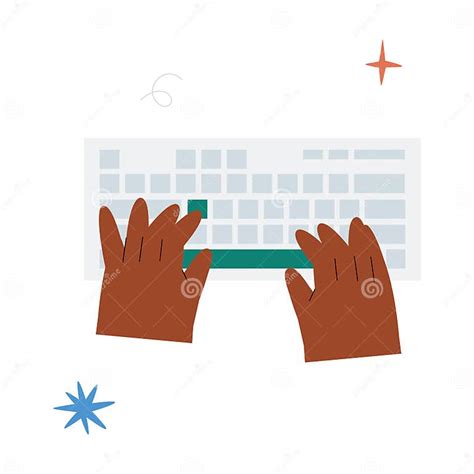 Hands Typing On Keyboard In Flat Vector Illustration Symbolizing Digital Work Productivity And