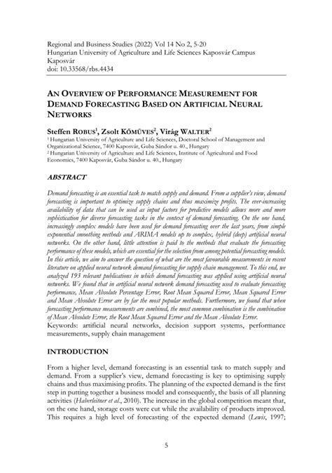 Pdf An Overview Of Performance Measurement For Demand Forecasting