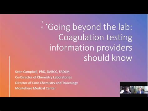 Free Video Going Beyond The Lab Coagulation Testing Information For Healthcare Providers From