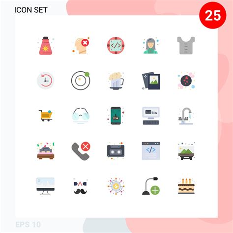 Pictogram Set Of 25 Simple Flat Colors Of Technician Expert Mark Digital Management Editable