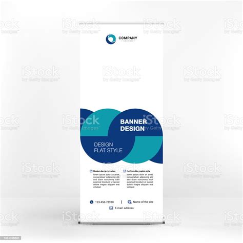 롤업 배너 디자인 컨퍼런스를 위한 창의적인 스탠드 상품 및 서비스 광고 현대적인 플랫 스타일 세미나 배너 디자인에 대한 스톡