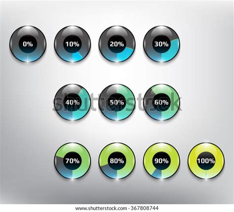 Loading Spinners Progress Loading Bars Different Stock Vector Royalty