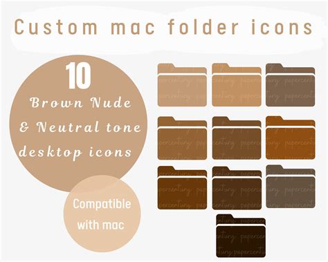 DESKTOP FOLDER ICONS Neutral Mac Folder Icons Folder Icons Etsy Folder Icon Custom Folders