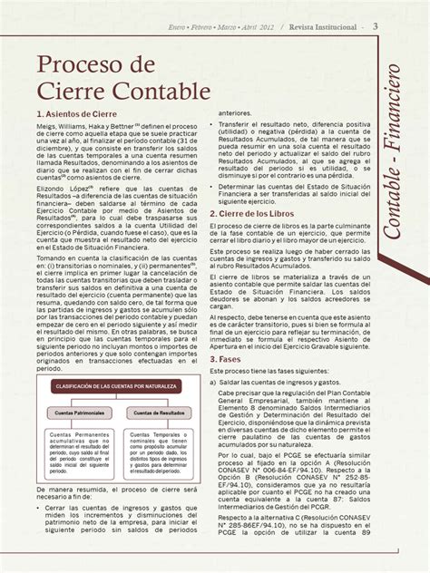 Proceso De Cierre Contable 1 Asientos De Cierre Pdf Contabilidad