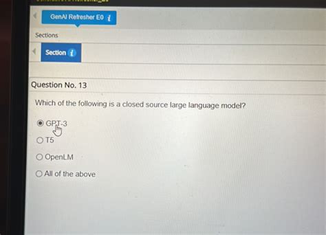 GenAI Retresher E I Sections Section T StudyX