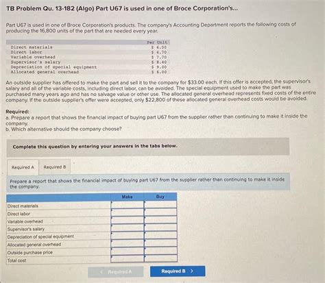 Solved Tb Problem Qu 13 182 Algo Part U67 Is Used In One