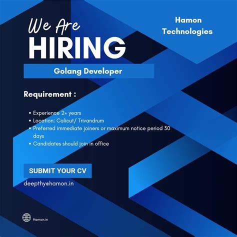 hiring golang developer job resume trivandrum calicut deepthy
