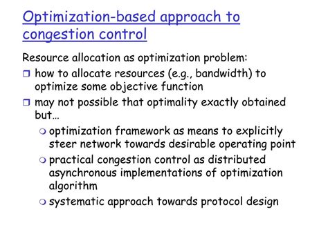 Ppt Optimization Based Approach To Congestion Control Powerpoint Presentation Id 4209534