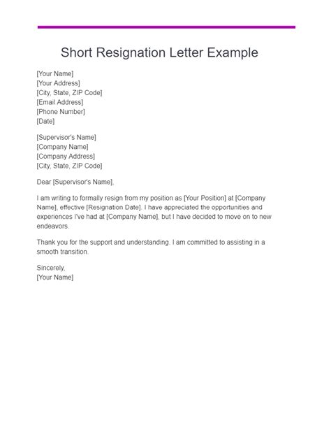 99 Basic Resignation Letter Examples