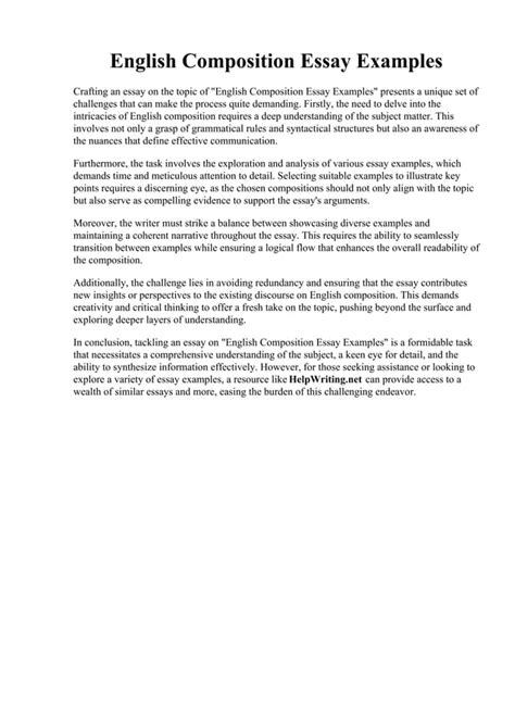 English Composition Essay Examplespdfenglish Composition Essay
