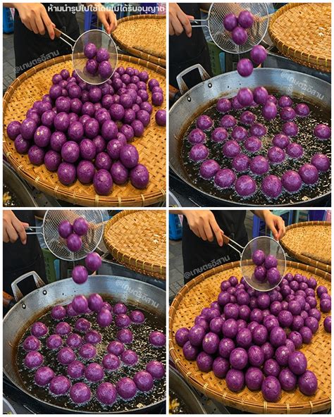 เกษตรอีสาน สูตร ขนมไข่นกกระทามันม่วง สูตรทอดฟู กรอบนอก นุ่มใน ส่วนผสม ประมาณ 30 40 ลูกขนาด