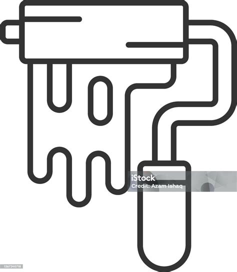 페인트 롤러 도구 개념 핸디맨 장비 벡터 아이콘 디자인 오프셋 인쇄 기호 디지털 프린터 서비스 표지판 Cmyk 컬러 인쇄 장비 스톡 일러스트레이션 개선에 대한 스톡 벡터