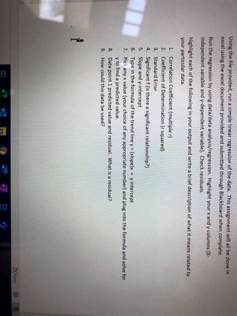 Solved Using The File Provided Run A Simple Linear