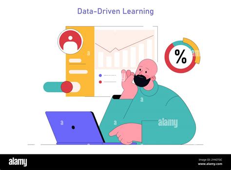 Adult Education Concept A Man Engages In Data Driven Learning Online