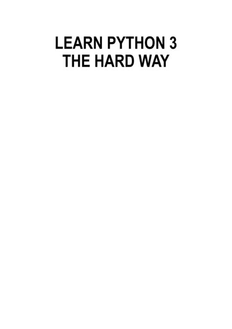 Learn Python 3 The Hard Way